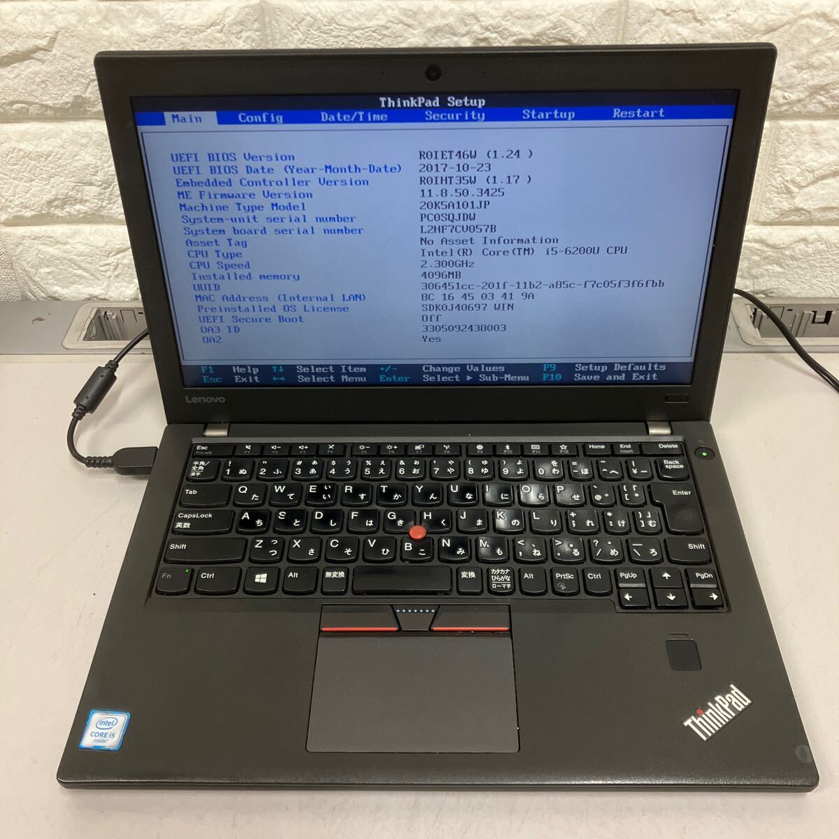 Yahoo!オークション - B186 Lenovo ThinkPad X270 Core i5 6200U メモ...