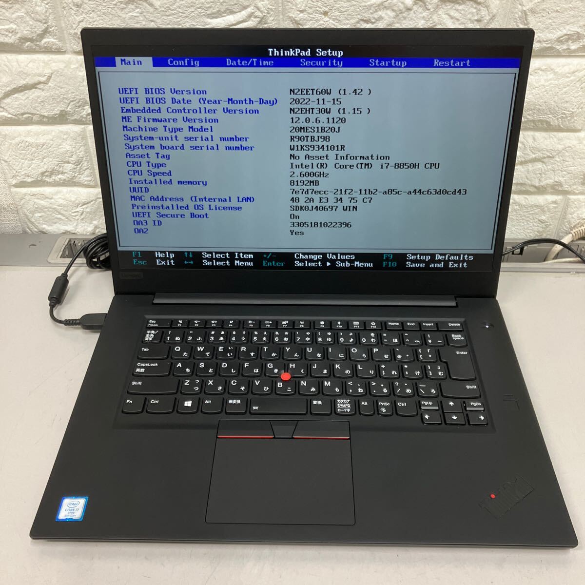 Yahoo!オークション - C108 Lenovo ThinkPad P1 Core i7 8850H メモリ8...
