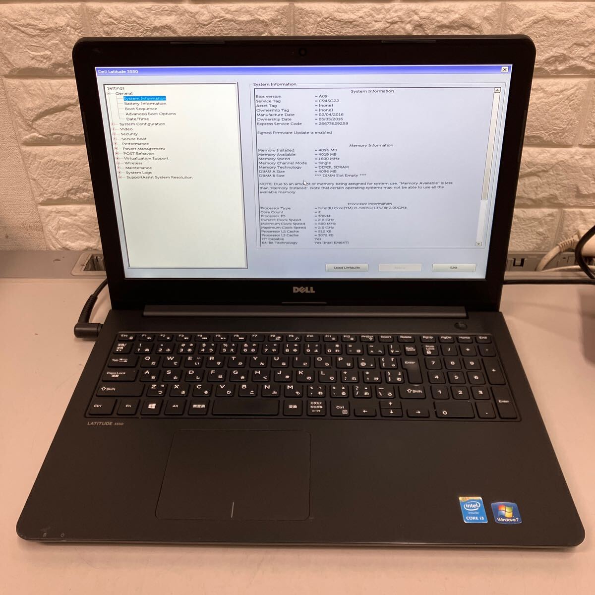 Yahoo!オークション - F136 DELL Latitude 3550 Core i3 5005U メモリ4...