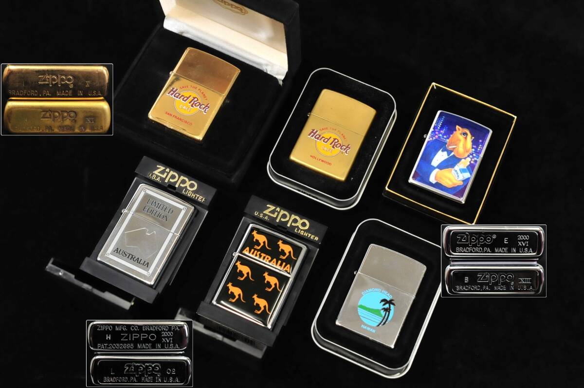 Yahoo!オークション - 【ZIPPO】 6点まとめ ケース入り Hard Rock CAFE...