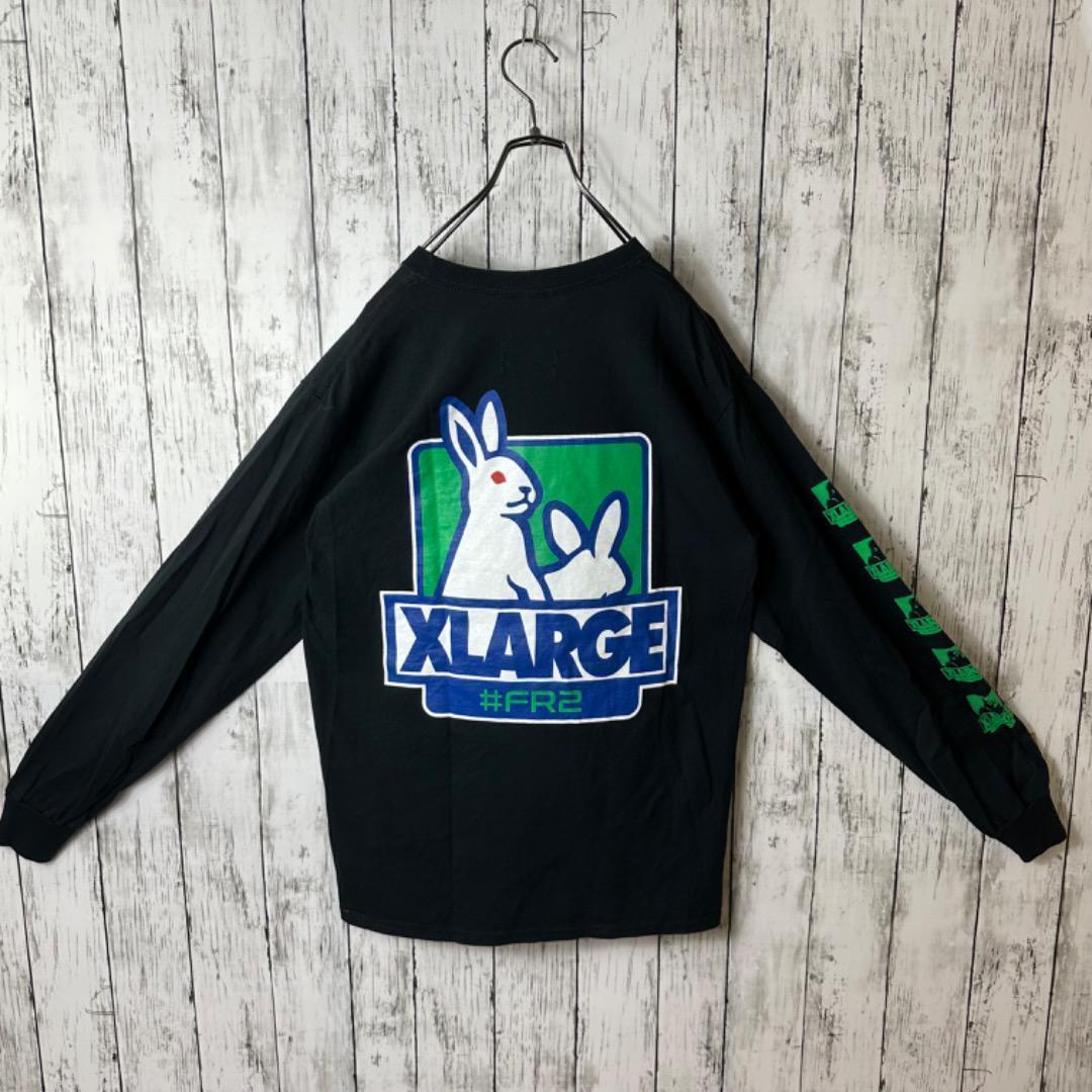 激レア】FR2 エクストララージ コラボ ロンT Tシャツ 黒 緑 M 激レア】FR2 エクストララージ コラボ ロンT Tシャツ 黒 緑 M