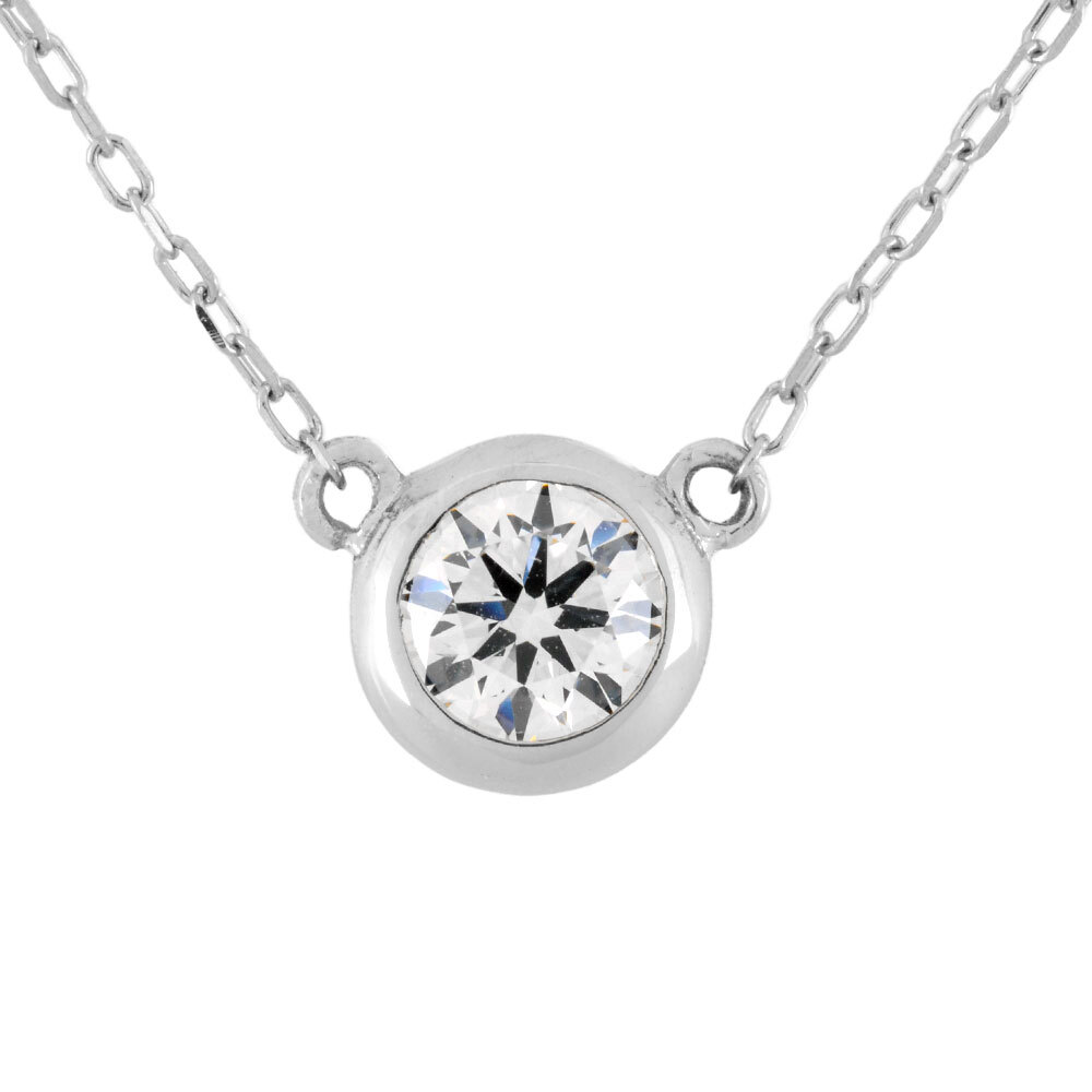 Yahoo!オークション - ラボグロウン ダイヤモンド ネックレス 0.3ct Pt...