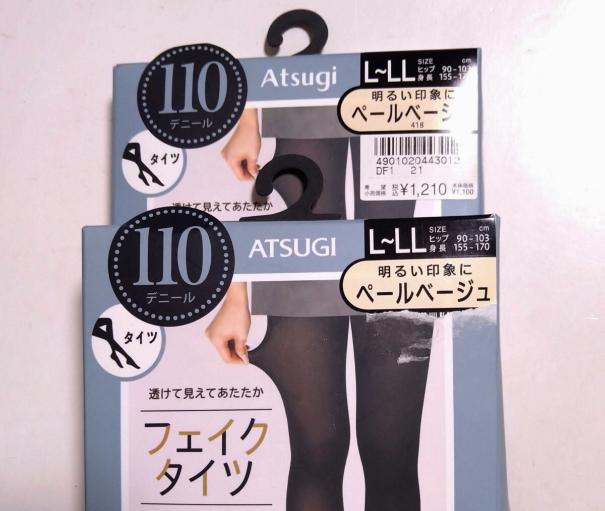 Yahoo!オークション - ATSUGI アツギ 黒ストッキング風 フェイクタイツ...