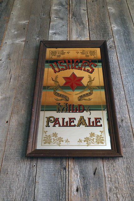 Yahoo!オークション - ビンテージUSHER'S MILD PALEALEパブミラー [gop...