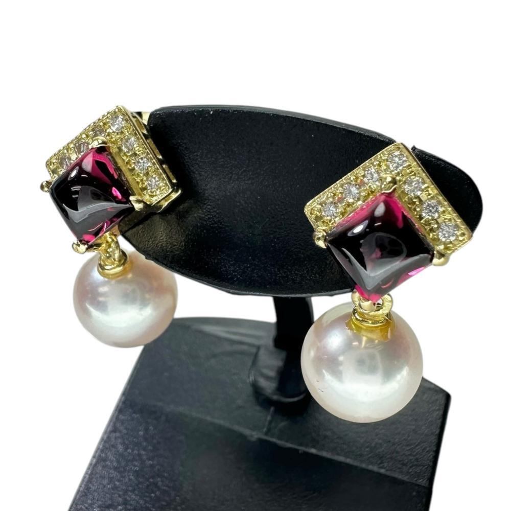 Yahoo!オークション - アコヤ真珠（パール）約8.0mm ガーネット 1.17ct...