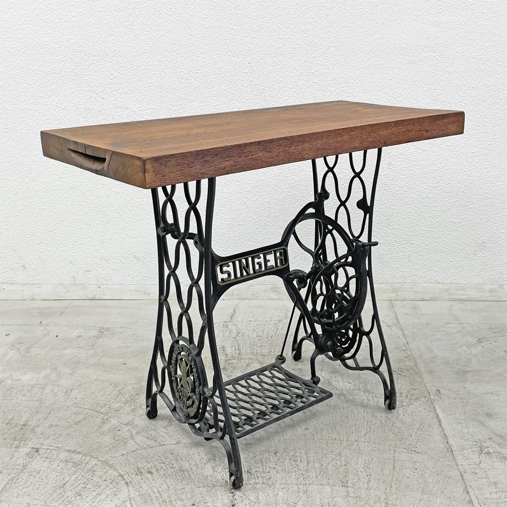 〓 リメイク家具 ビンテージ シンガー SINGER ミシン脚テーブル 〓 リメイク家具 ビンテージ シンガー SINGER ミシン脚テーブル