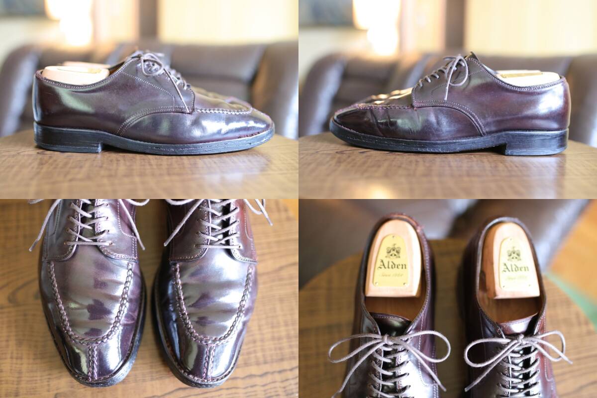 Yahoo!オークション - ALDEN 4330CY 7D バーガンディコードバン NST ノ...