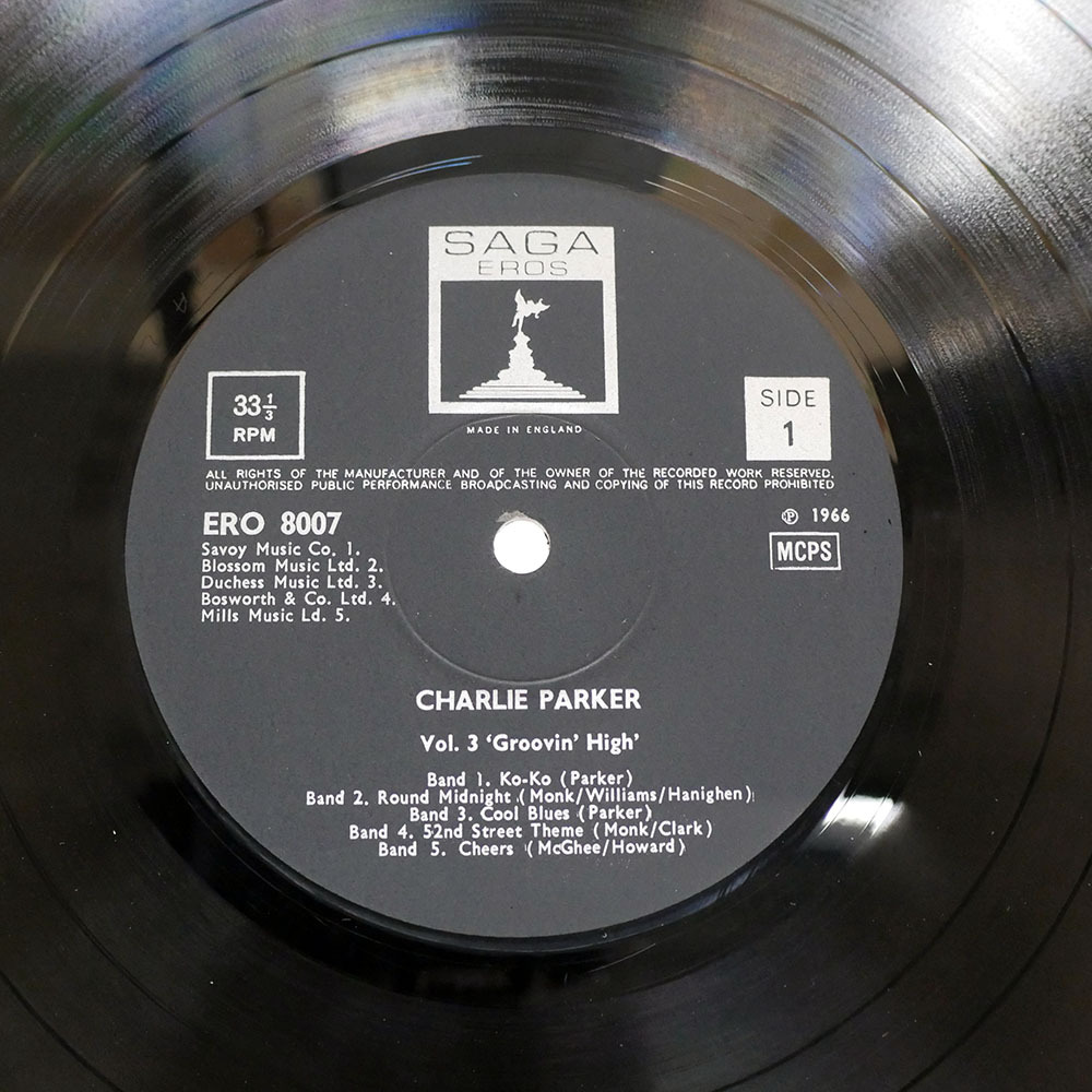 Yahoo!オークション - CHARLIE PARKER/VOL 3 GROOVIN’ HIGH/SAGA EROS...
