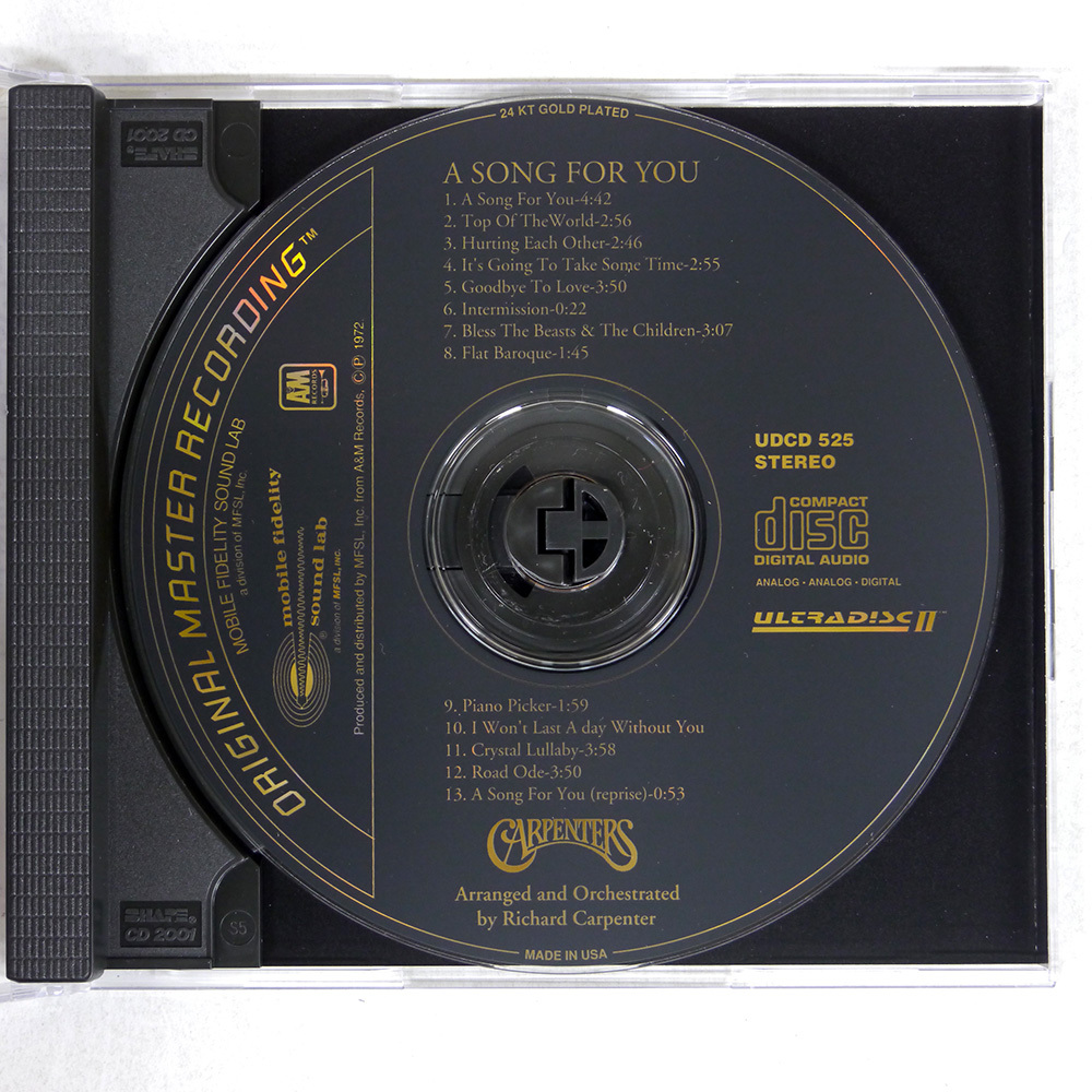 Yahoo!オークション - US盤 CARPENTERS/A SONG FOR YOU/A&M UDCD525 CD...