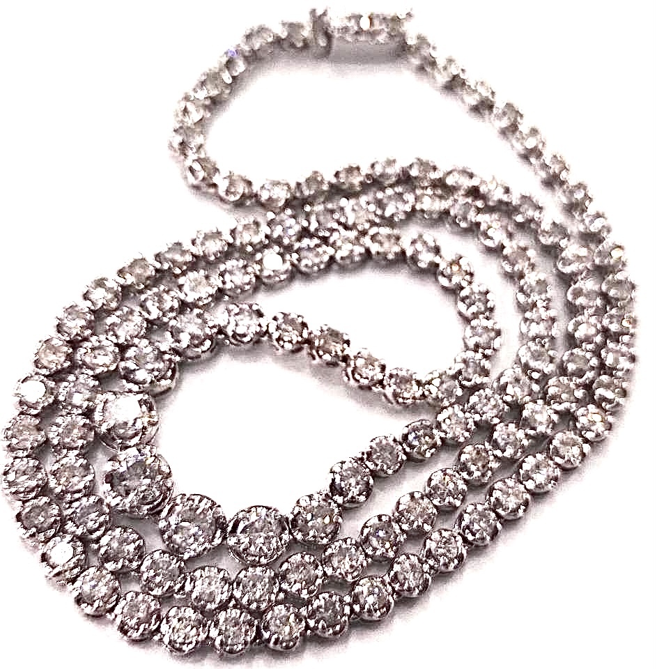 Yahoo!オークション - 2712 K18WG 5.0刻印 ダイヤモンド ネックレス テ...