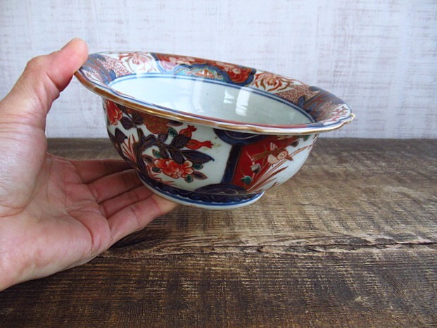 Yahoo!オークション - A384 色絵 深鉢 骨董