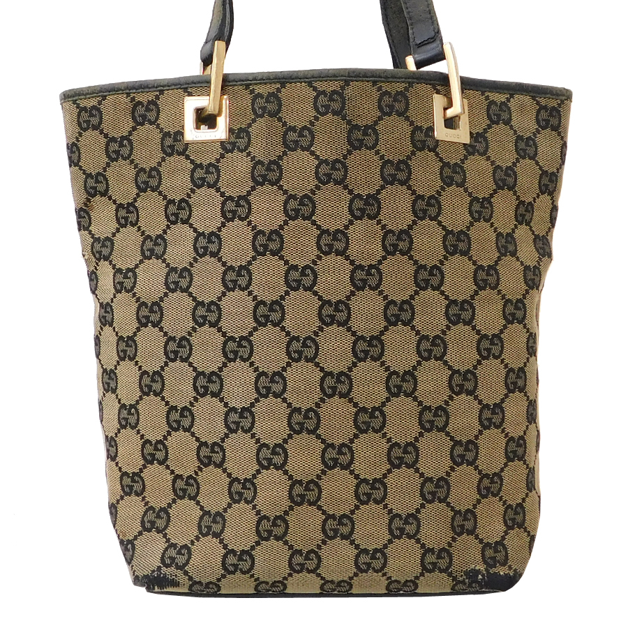 Yahoo!オークション - 1円 グッチ トートバッグ キャンバス×レザー ブ...