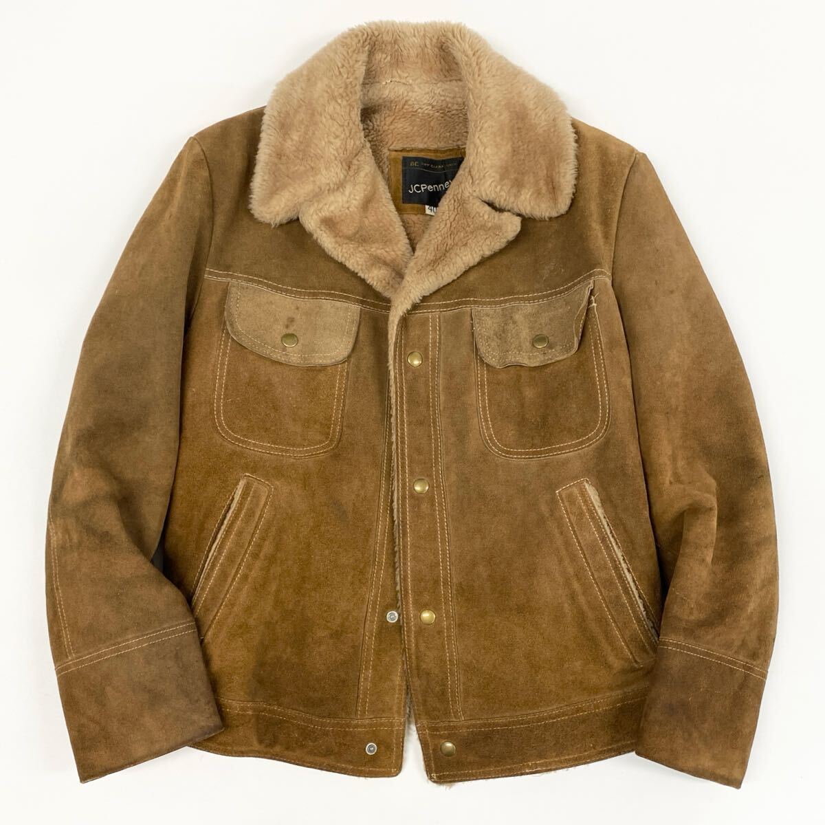 Ea27 JCPenney ジェーシーペニー 70's ヴィンテージ ランチジャケット レザージャケット スウェード 40 S相当 ブラック メンズ アウター(その他)｜売買されたオークション ...