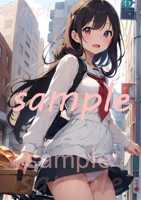 Yahoo!オークション - P133 制服 オリジナルイラスト A4 ポスター 巨乳...