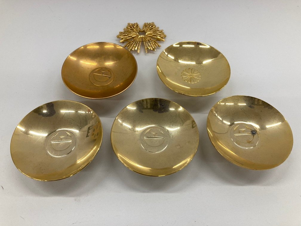 金杯 金メッキ 高砂殿 24K 6P 5点 おまとめ【DAARE006】(金製 金杯 金メッキ 高砂殿 24K 6P 5点 おまとめ【DAARE006】(金製