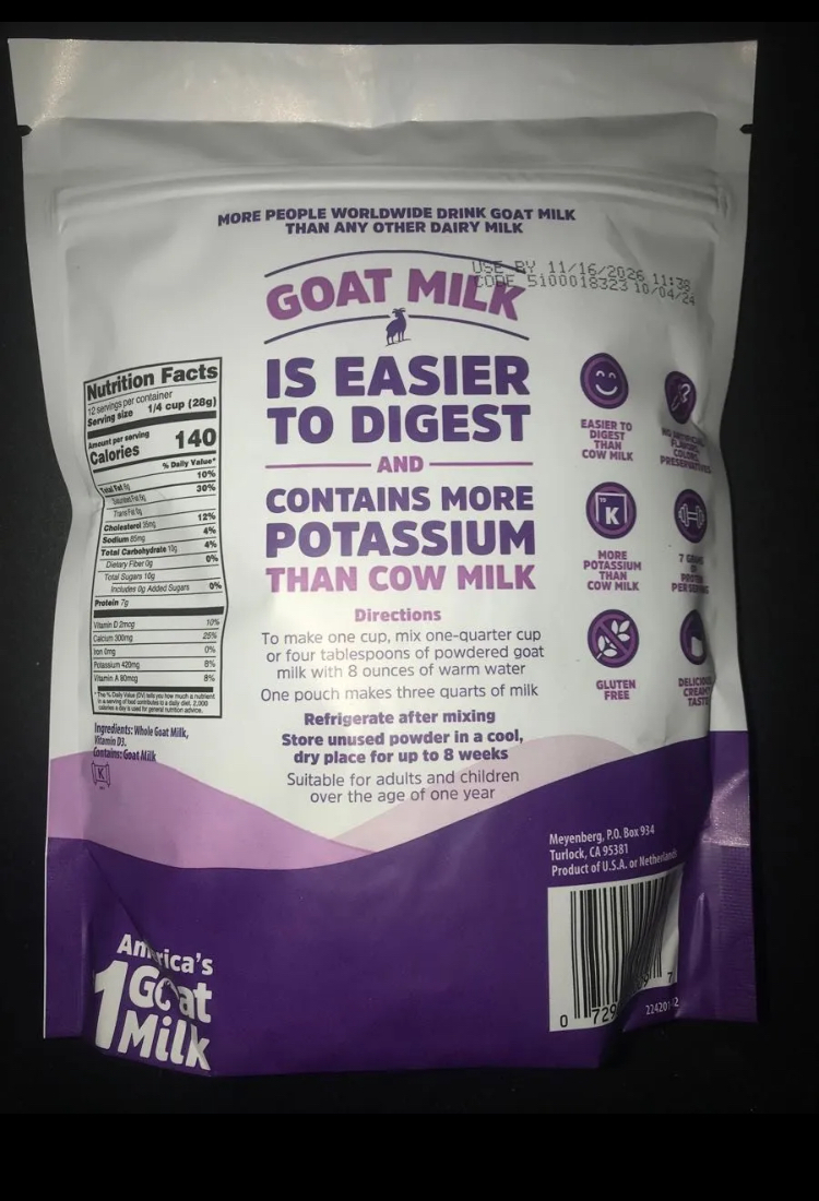 Yahoo!オークション - メインバーグ ゴートミルクパウダー 無脂肪乳 脂...