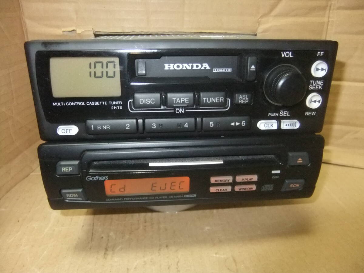 Yahoo!オークション - ホンダ純正 Gathers ギャザーズ1DIN+1DIN CDカセ...