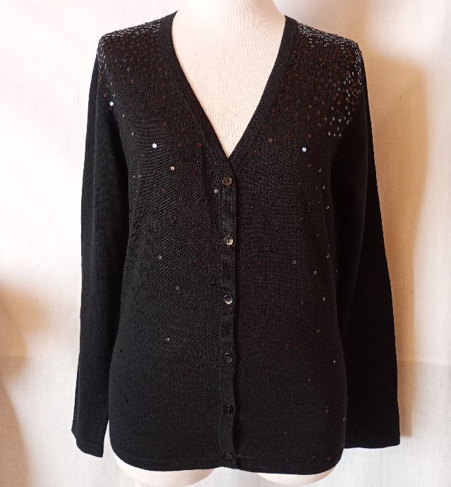 Yahoo!オークション - ANAYI アナイ ウール100％ スパンコール付き Vネ...