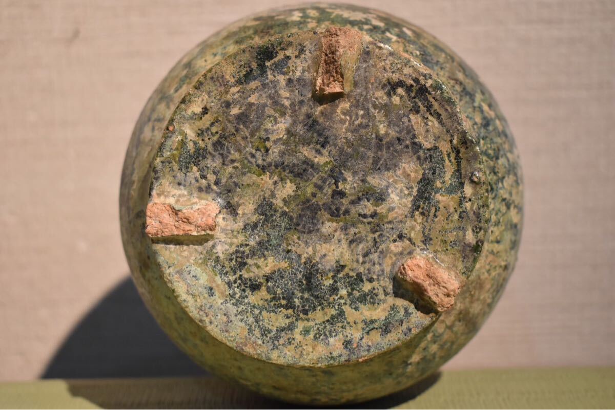 Yahoo!オークション - 【GE】Y27【コレクター所蔵品】時代 漢緑釉花瓶2...