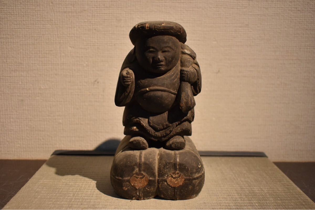 Yahoo!オークション - 【GE】Y36【コレクター所蔵品】時代 木彫大黒天...