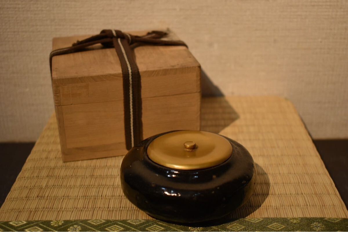 Yahoo!オークション - 【GE】Y127【コレクター所蔵品】時代 黒楽茶入/...