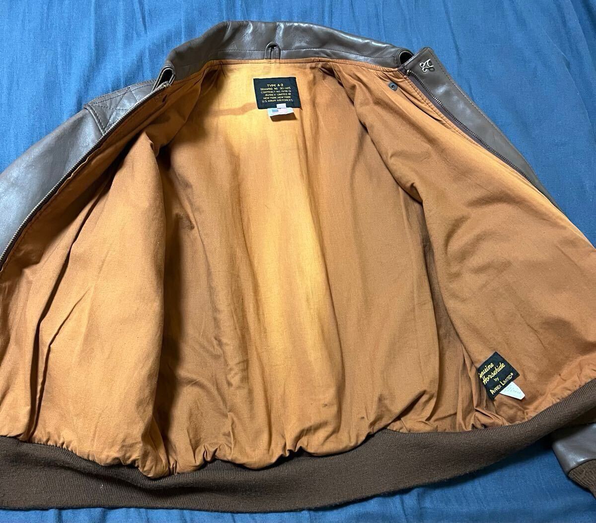 Yahoo!オークション - AVIREX A-2 ホースレザージャケット サイズ40