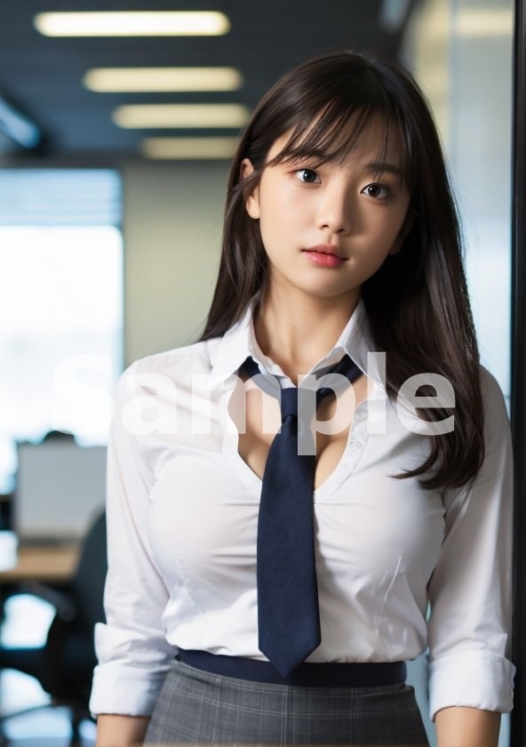 Yahoo!オークション - 高画質 美女 AI ポスター OL A4 美少女 美乳 巨...