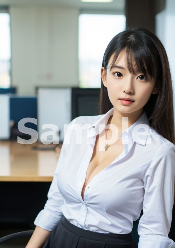 Yahoo!オークション - 高画質 美女 AI ポスター OL A4 美少女 美乳 巨...