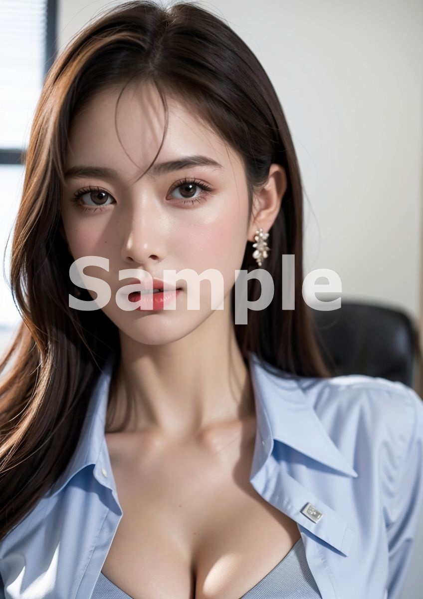 Yahoo!オークション - 高画質 美女 AI ポスター OL A4 美少女 美乳 巨...