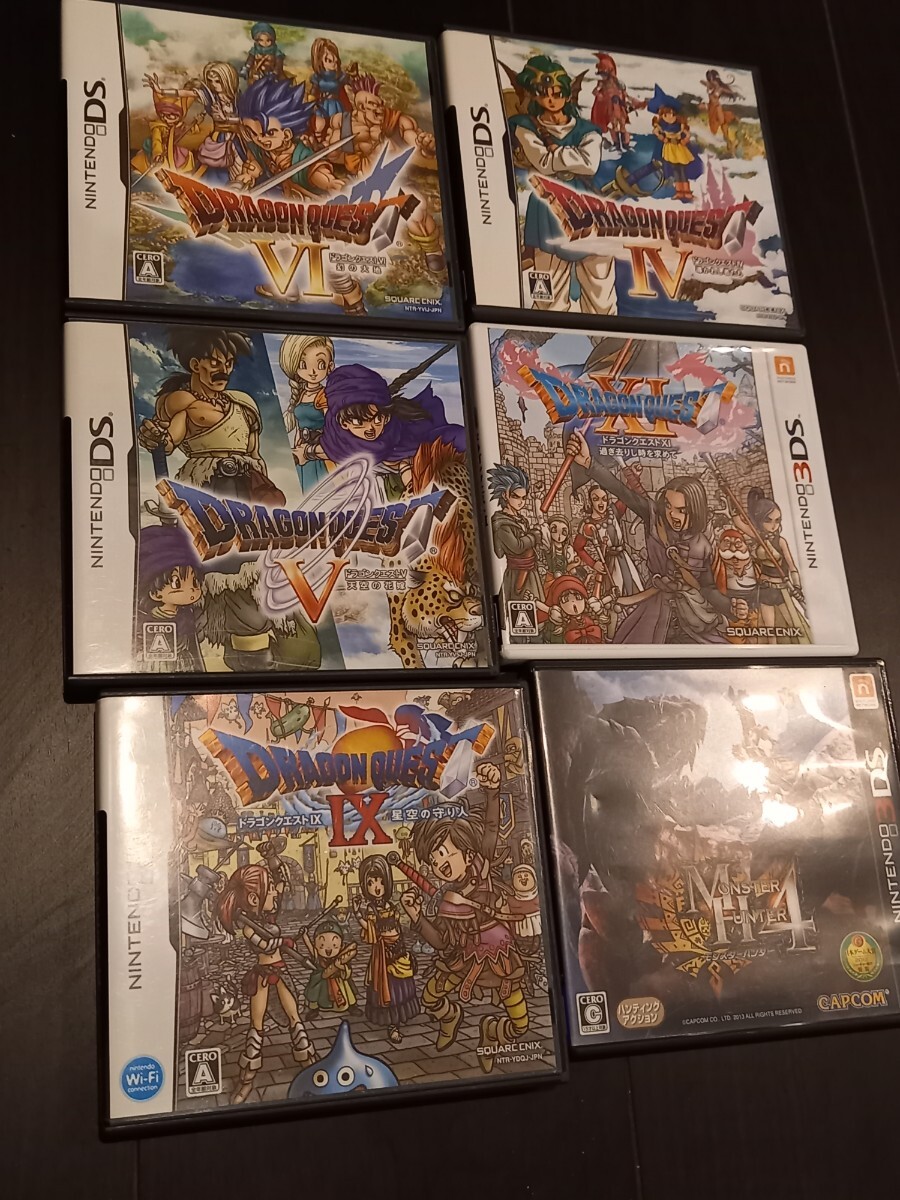 ニンテンドー DS/3DSソフト DQ DRAGON QUEST ドラクエ ドラゴンクエスト セット まとめ売り 4.5.6.9.11 モンスターハンター4 良好稼働品(ロールプレイング ...