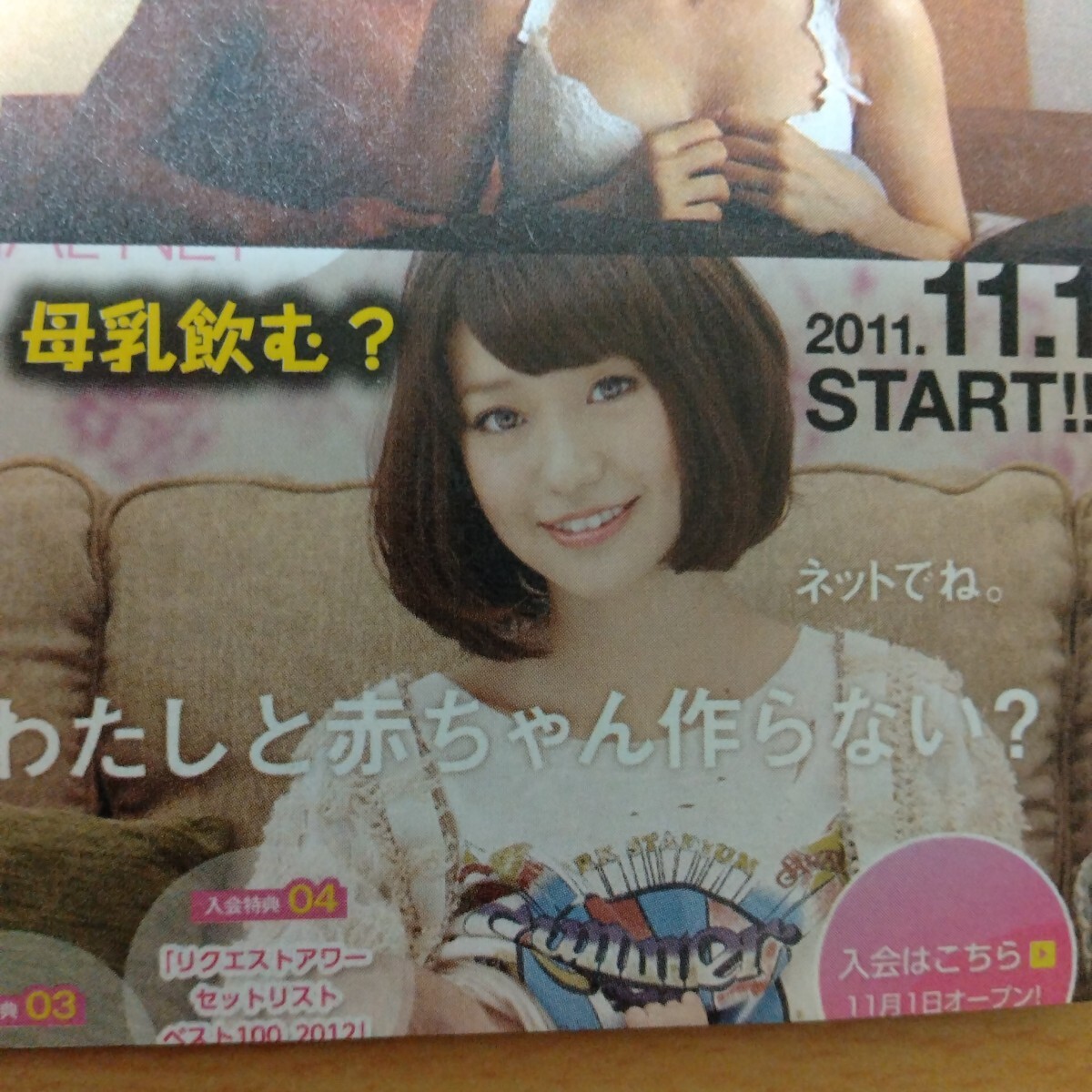 日本代購代標第一品牌【樂淘letao】－D-16 懐かしのお宝画像 AKB48 大島優子 小島陽菜 毎週色違いメグたんパンチラ 禁断CMぷっちょキス