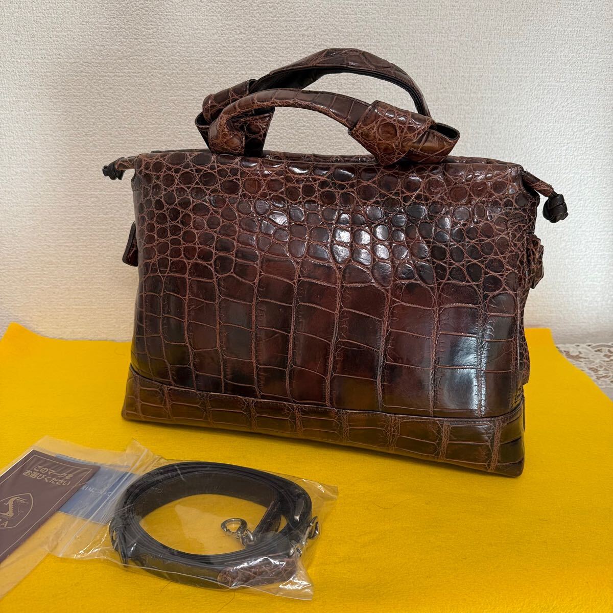 Yahoo!オークション - 極美品 JRA 認定 クロコダイル 2way トートバッ...