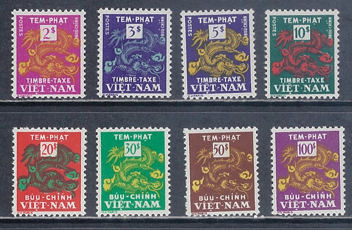 Yahoo!オークション - 南ベトナム 1955-6年 #J7-14(NH) 不足税8完 / ド...