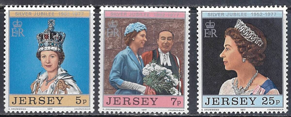 Yahoo!オークション - 英国ジャージー島 1977年 #168-70(NH) エリザベ...