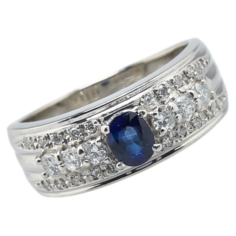 Yahoo!オークション - Pt900 プラチナ サファイア0.41ct ダイヤ0.46ct ...