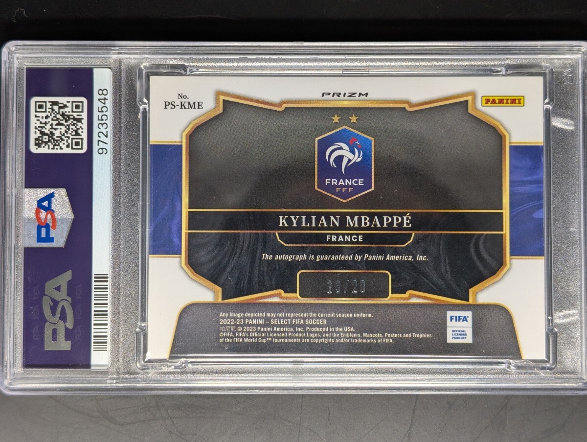 日本代購代標第一品牌【樂淘letao】－20枚限定 キリアン・エムバペ 直筆サイン フランス代表 PSA8 Panini Select FIFA 2022/23 Pitchside ...