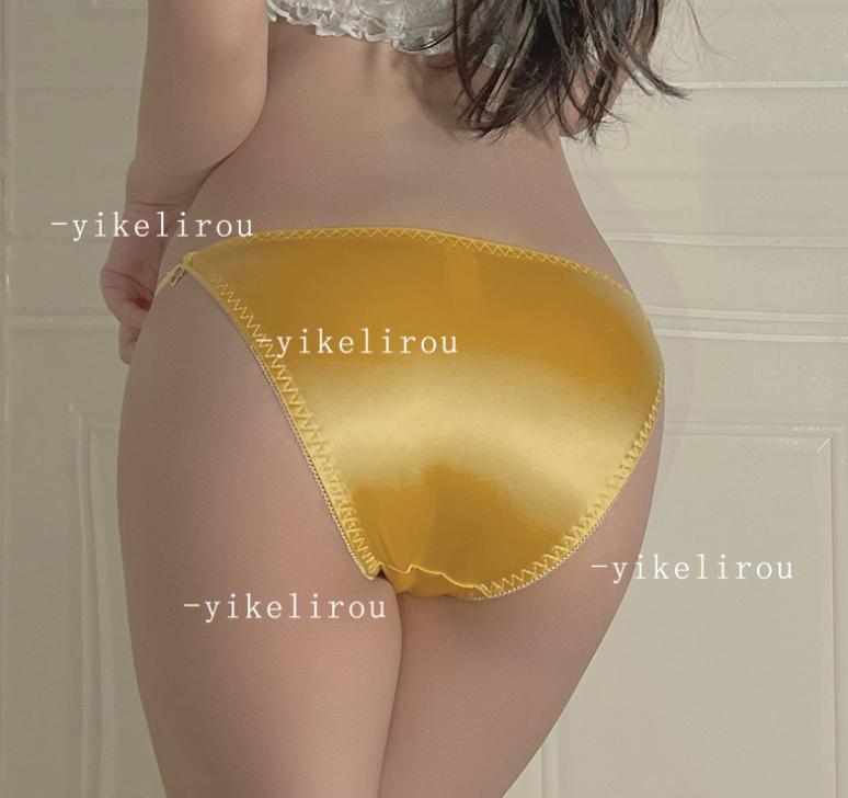 Yahoo!オークション - 177-P-K02(YE)XLサテン 光沢 パンティー アイス ...