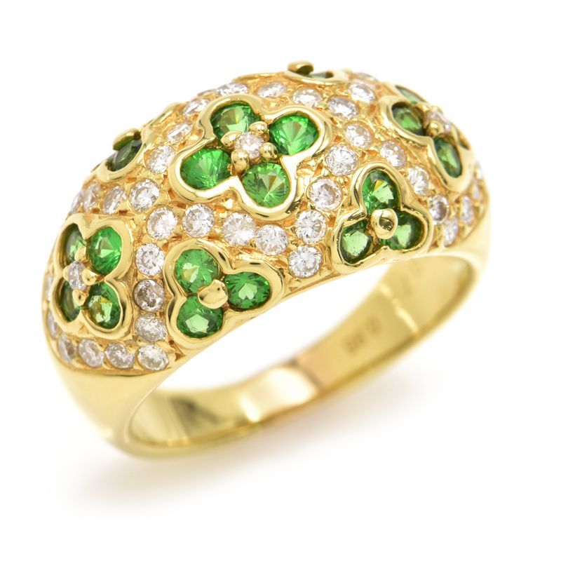 Yahoo!オークション - 合計0.95ct天然グリーンガーネットリング 13号 K...