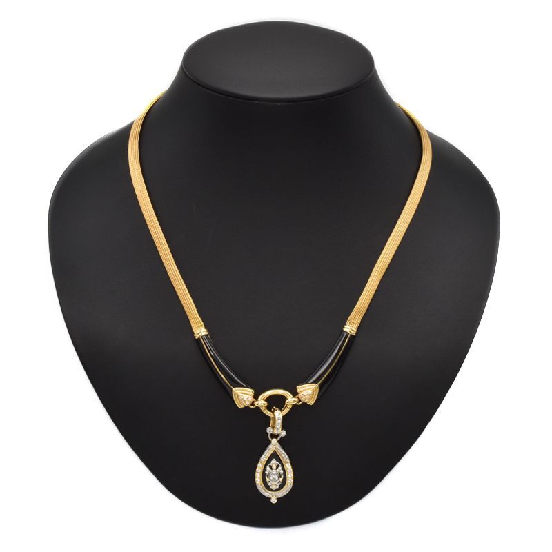 Yahoo!オークション - 石川暢子 合計3.91ct天然オニキスネックレス K18...