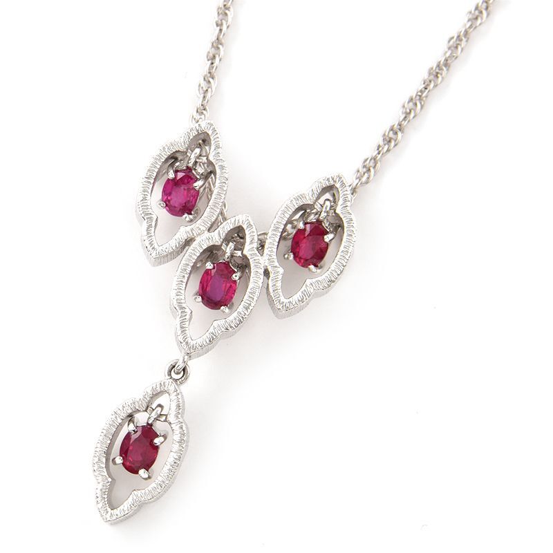 Yahoo!オークション - 水野薫子 合計0.78ctルビーネックレス K18WG オ...