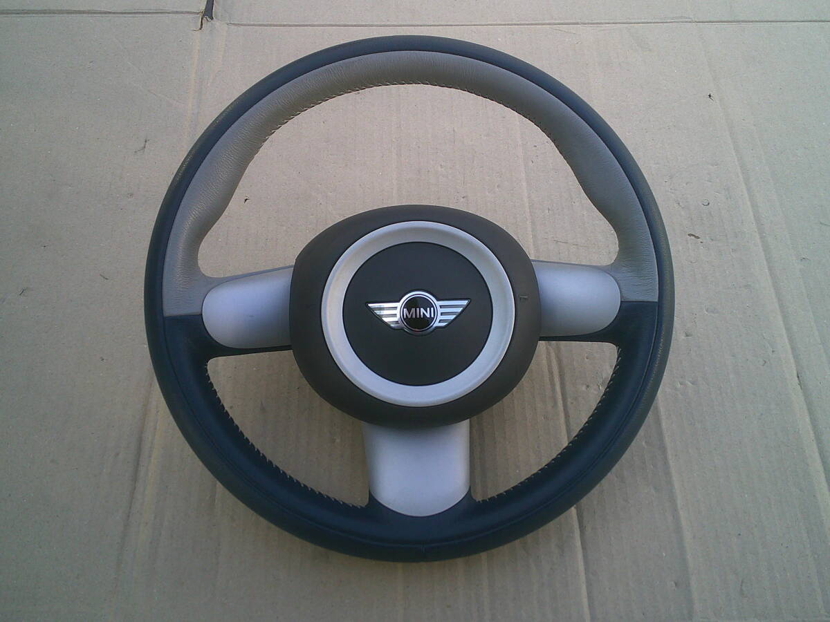 RE16 ミニ R53 チェックメイト CHECKMATE レザー ステアリング ハンドル 6770328 BMWミニ MINI RA16 R50 ワン クーパー クーパーS(ステアリング ...