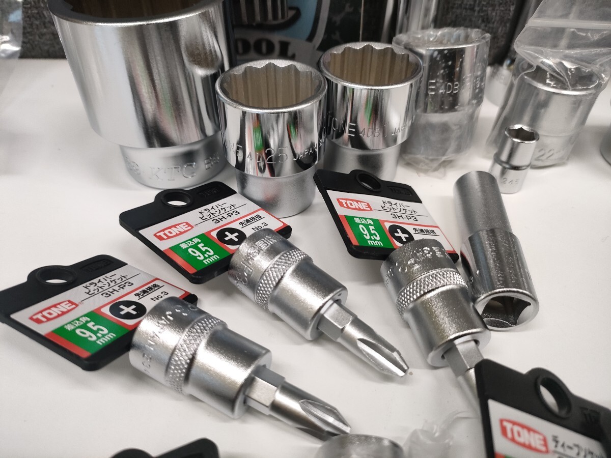Yahoo!オークション - 0701/2907 まとめて 大量 工具 ソケット TONE/Ko...