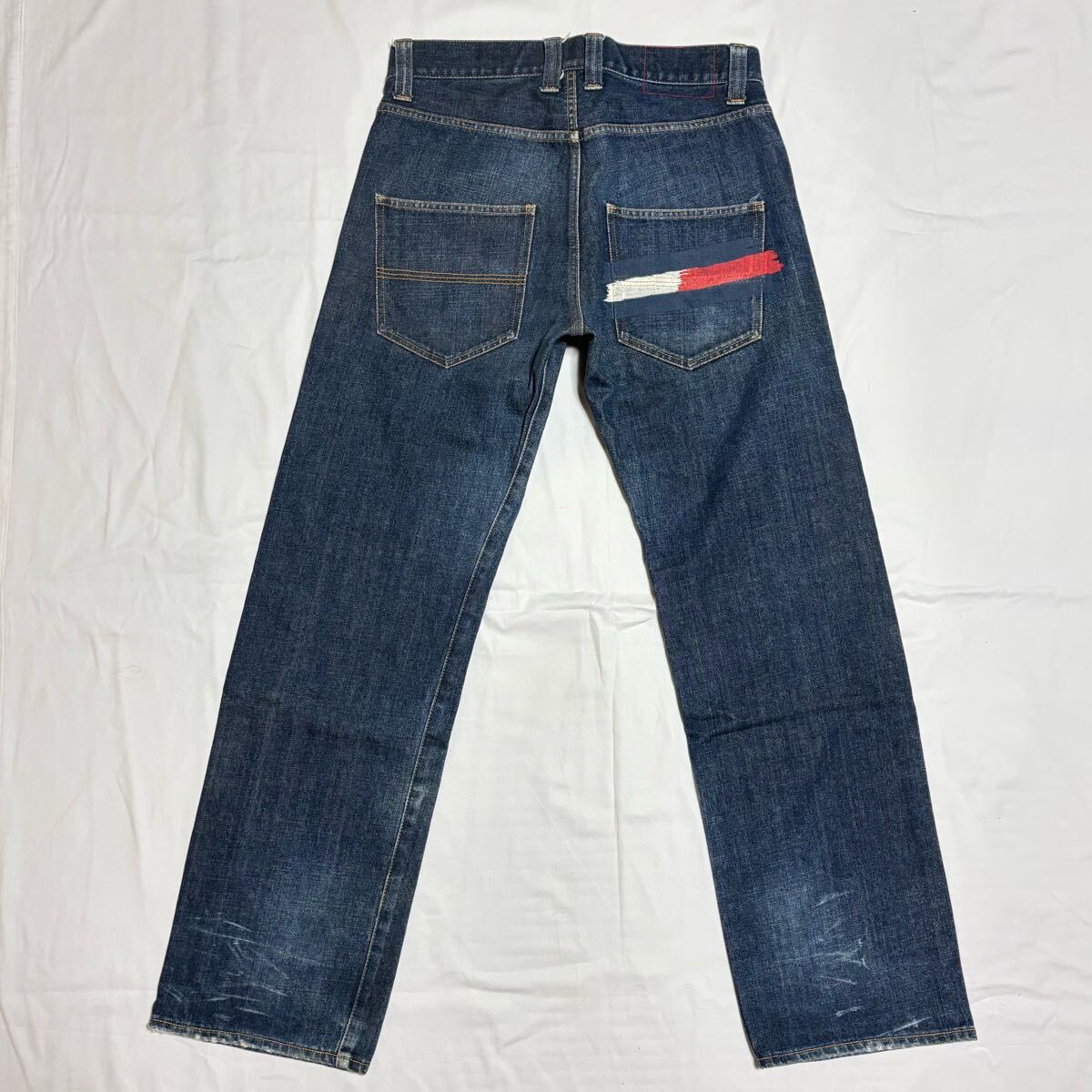 トミーヒルフィガー フラッグロゴプリント ストレート 濃紺デニムパンツ M ウエスト85cm｜Yahoo!フリマ（旧PayPayフリマ）