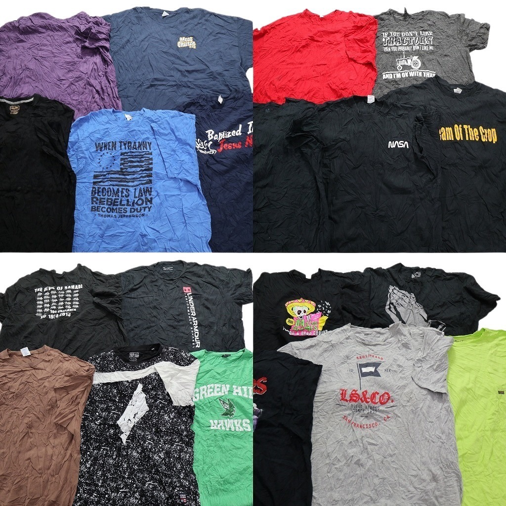 Yahoo!オークション - 古着卸 まとめ売り カラーmix プリント 半袖Tシ...