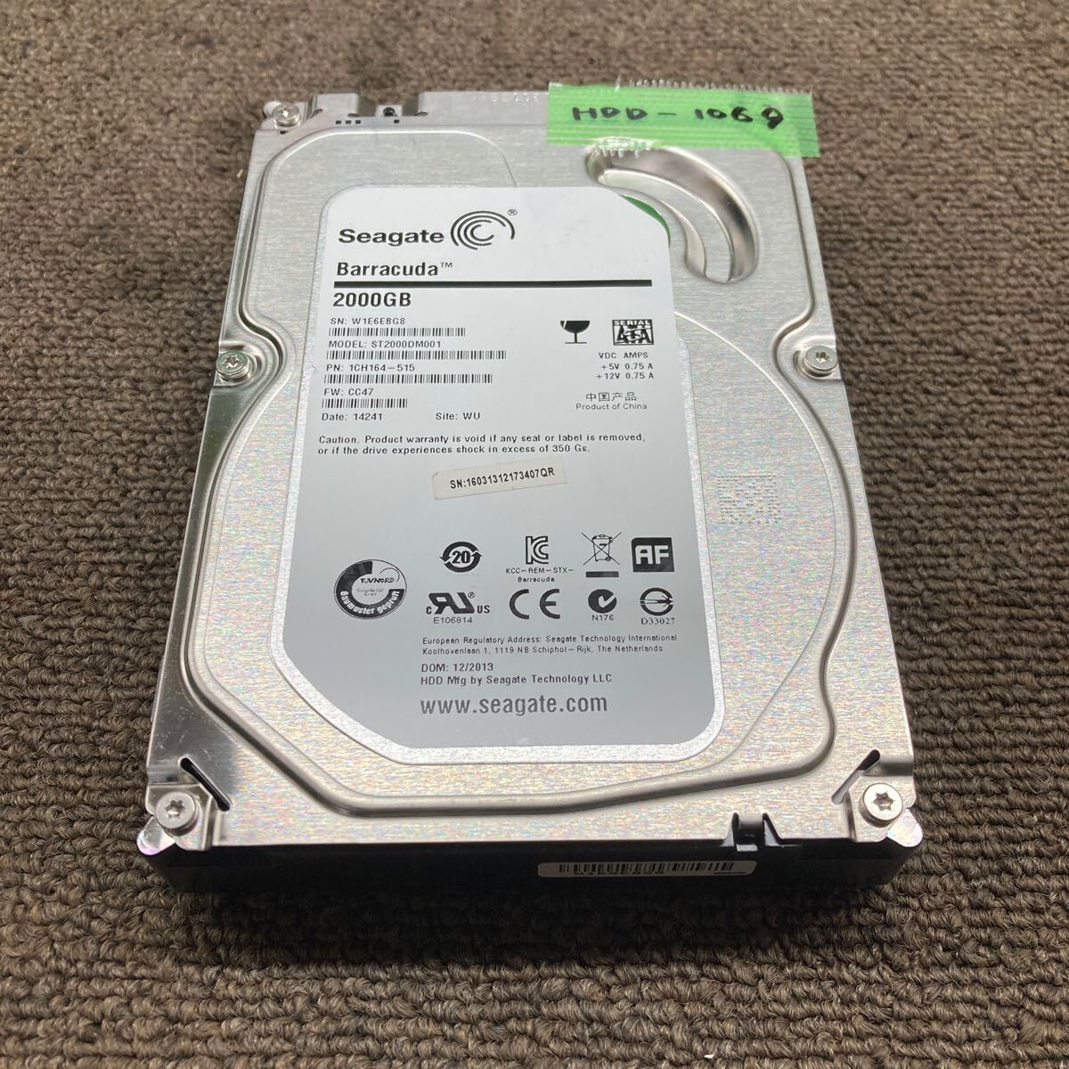 Yahoo!オークション - HDD-1069 激安 HDD2TB 3.5インチ SATA 7031時間 ...