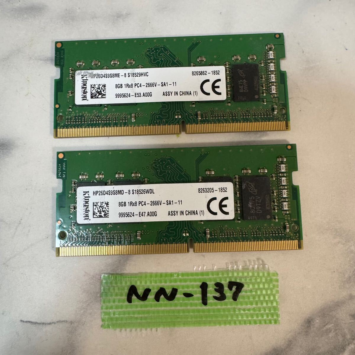 NN-137 激安 ノートPC メモリ Kingston 8GB×2 合計16GB PC4-2666 同梱可能(SO-DIMM)｜売買されたオークション情報、yahooの商品情報をアーカイブ ...