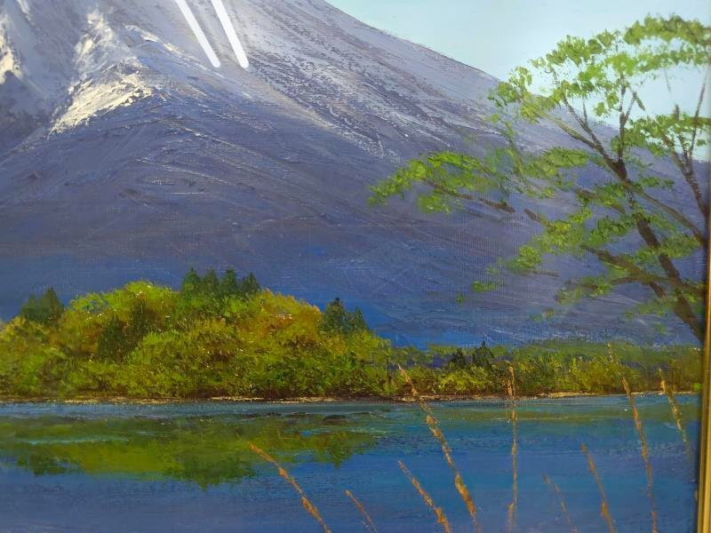 中古】M▽小川久雄 富士山と河口湖 油彩 絵画 額縁 (38205)(自然 中古】M▽小川久雄 富士山と河口湖 油彩 絵画 額縁 (38205)(自然