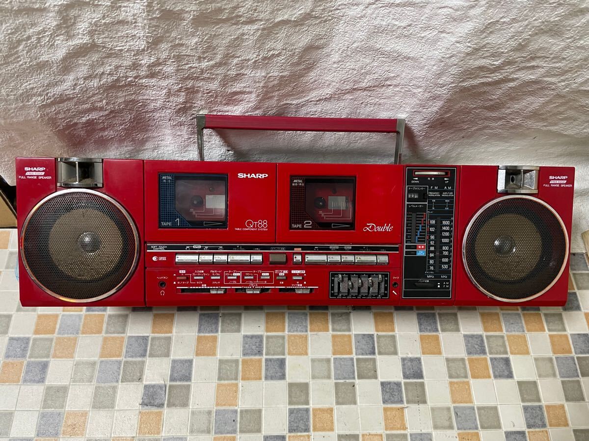 SHARP QT-88R ダブルラジカセ ラジカセ 昭和レトロ シャープ ラジオ受信OK カセット再生OK 昭和レトロシャープ(ラジカセ)｜売買されたオークション情報、yahooの商品情報を ...