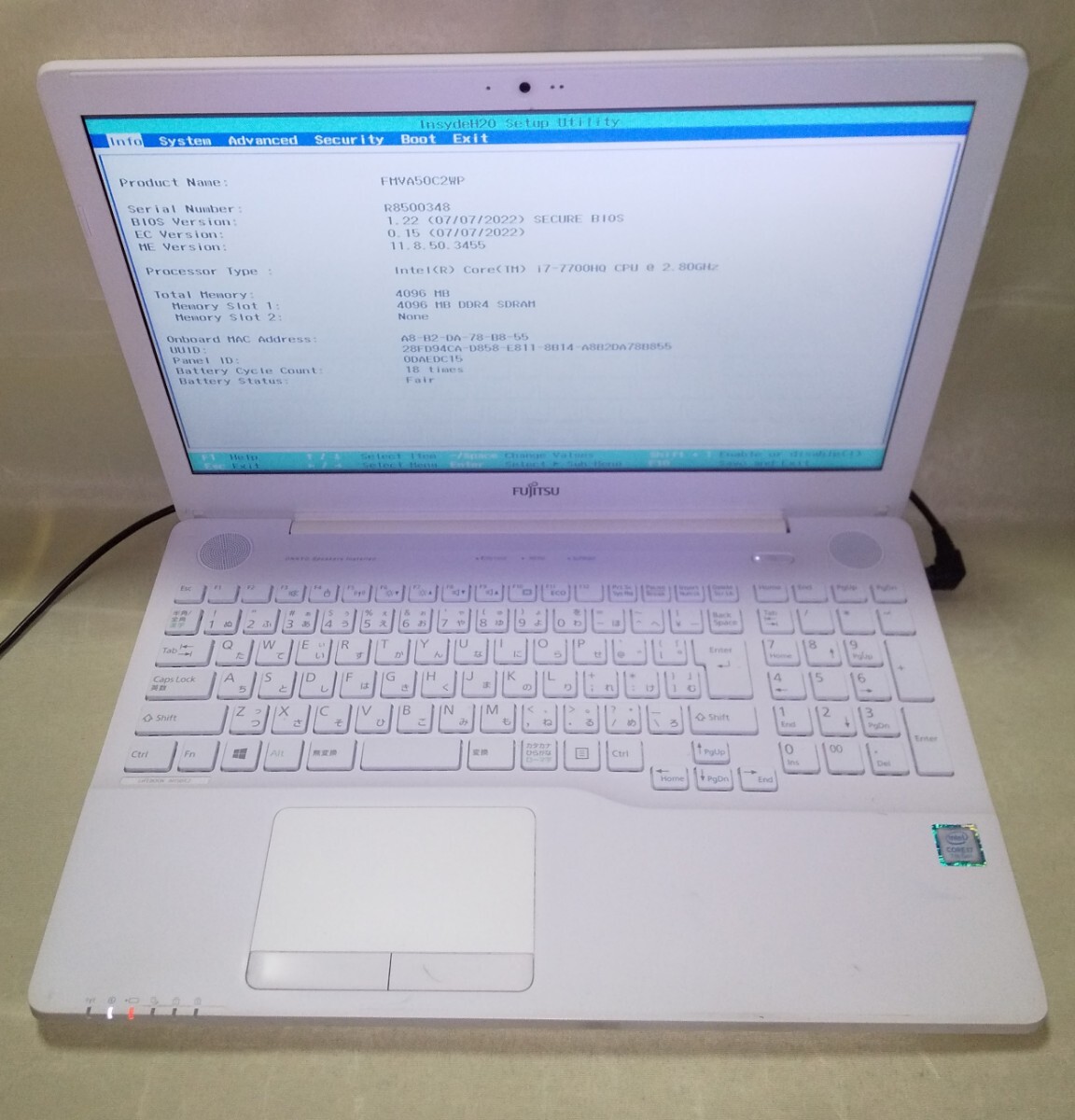 Bios OK FUJITSU LIFEBOOK AH50/C2 i7-7700HQ/4GB ①(15インチ～)｜売買されたオークション情報、yahooの商品情報をアーカイブ公開 ...
