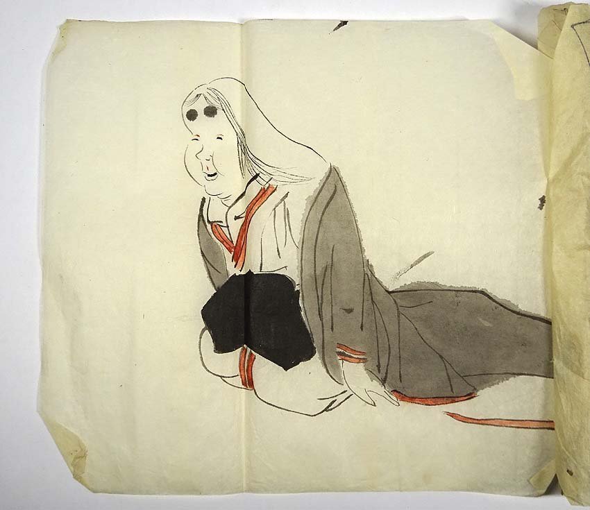 Yahoo!オークション - 緑屋t 時代物 肉筆 まくり 24枚 人物図 花鳥 i2n...